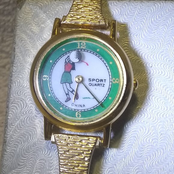 Accessories | Golf Sport Quartz Watch Rotating Golf Ball Gold Flex Band ...